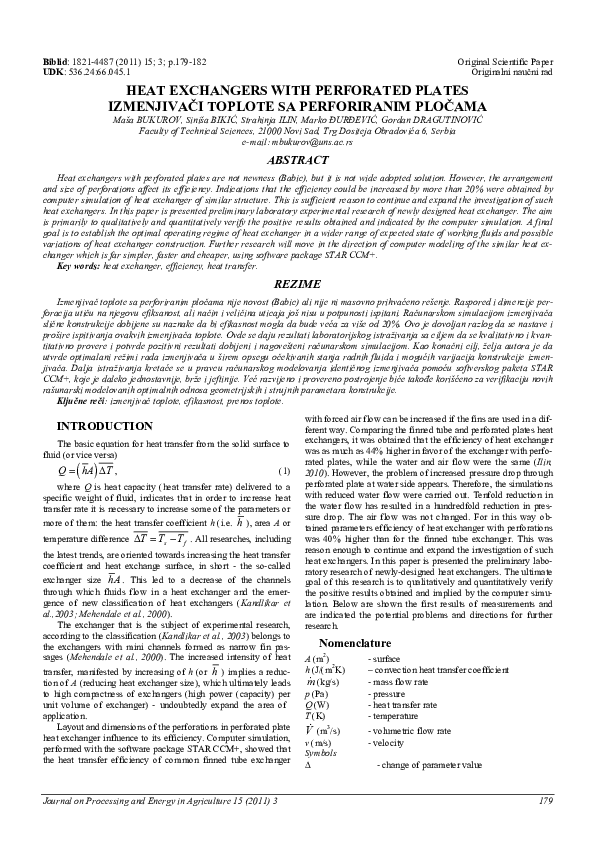 (PDF) Heat exchangers with perforated plates