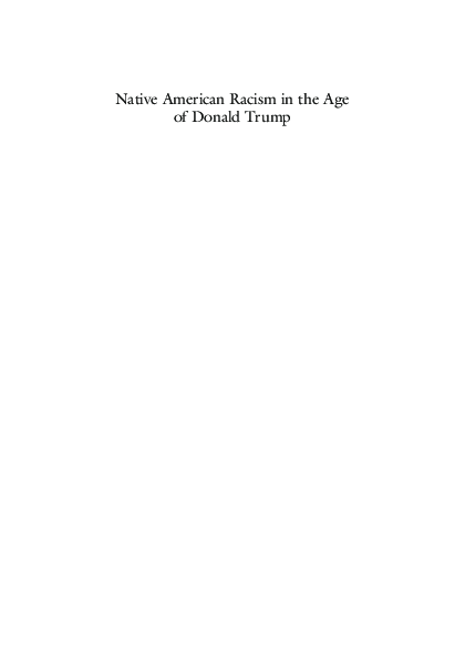 (PDF) Native American Racism in the Age of Donald Trump