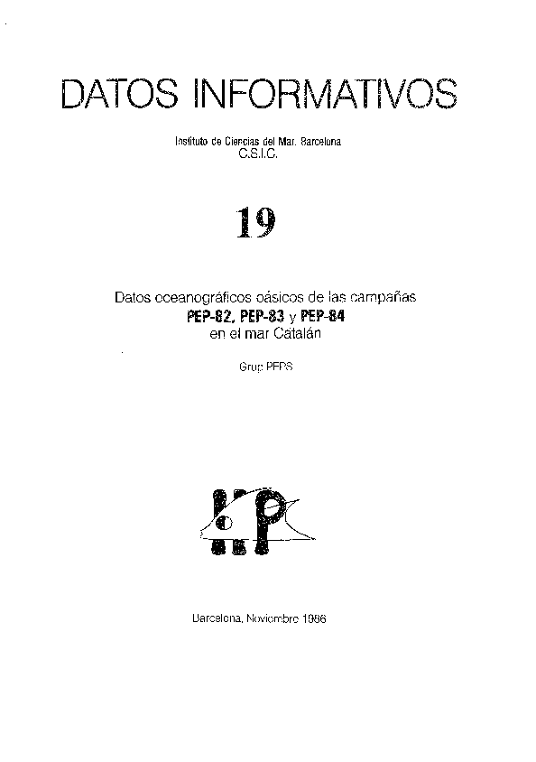 (PDF) Datos oceanográficos básicos de las campañas PEP-82, PEP-83 y PEP ...