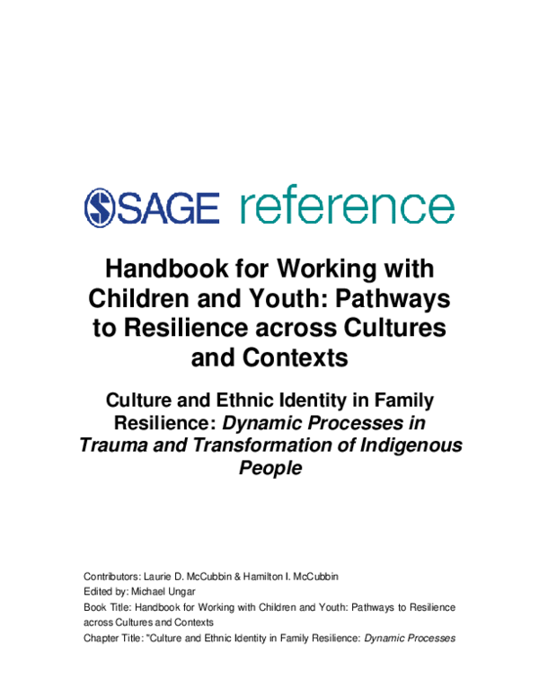(PDF) Culture and Ethnic Identity in Family Resilience: Dynamic ...