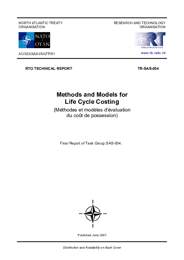 (PDF) Methods and Models for Life Cycle Costing