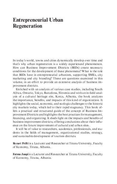 (PDF) Entrepreneurial Urban Regeneration