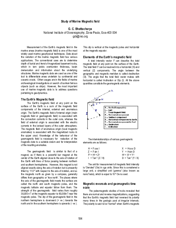 (PDF) Study of marine magnetic field
