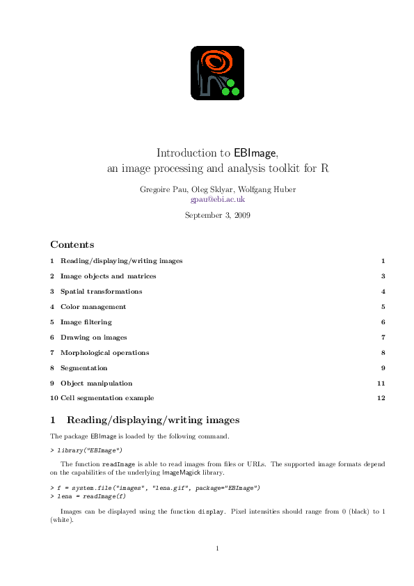 (PDF) Introduction to EBImage, an image processing and analysis toolkit ...