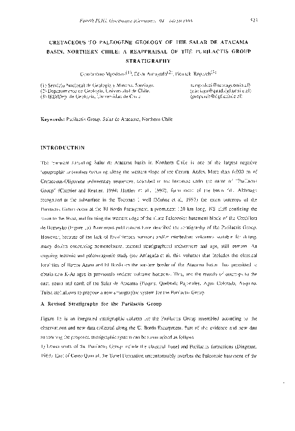 (PDF) Cretaceous to Paleogene geology of the Salar de Atacama basin ...