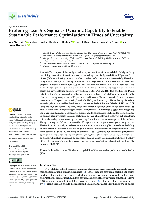 (PDF) Exploring Lean Six Sigma as Dynamic Capability to Enable ...