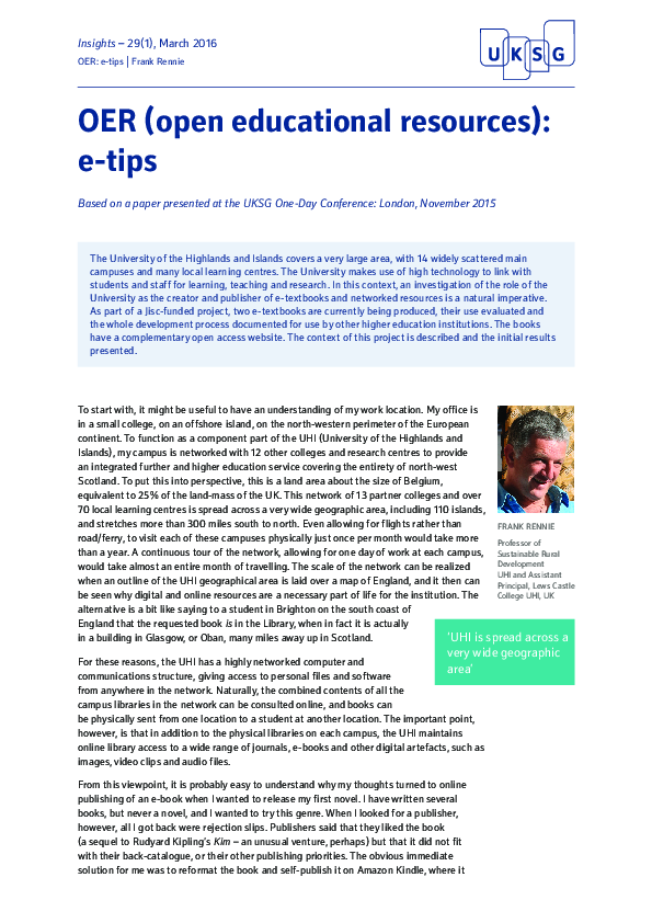 (PDF) OER (open educational resources): e-tips