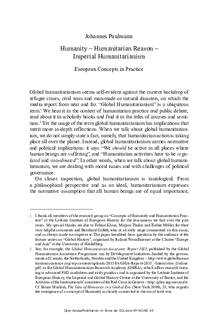 (PDF) Humanity – Humanitarian Reason – Imperial Humanitarianism ...