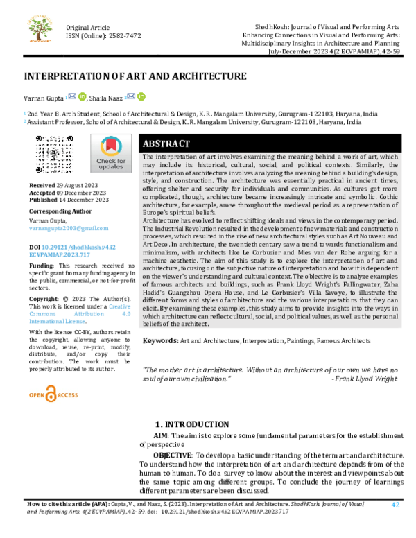 (PDF) INTERPRETATION OF ART AND ARCHITECTURE