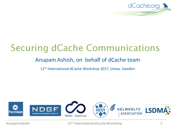 (PDF) Securing dCache Communications