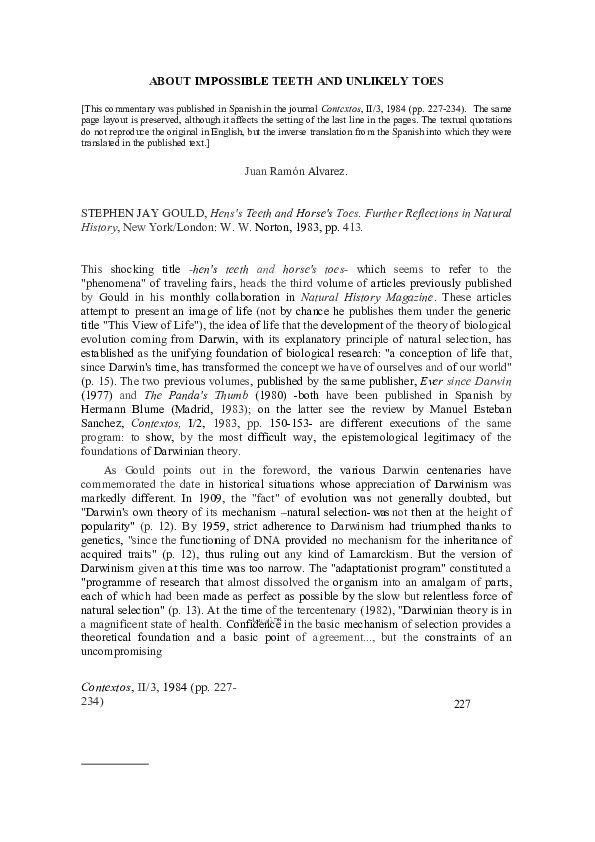 (PDF) Hen`s teeth and horse's toes