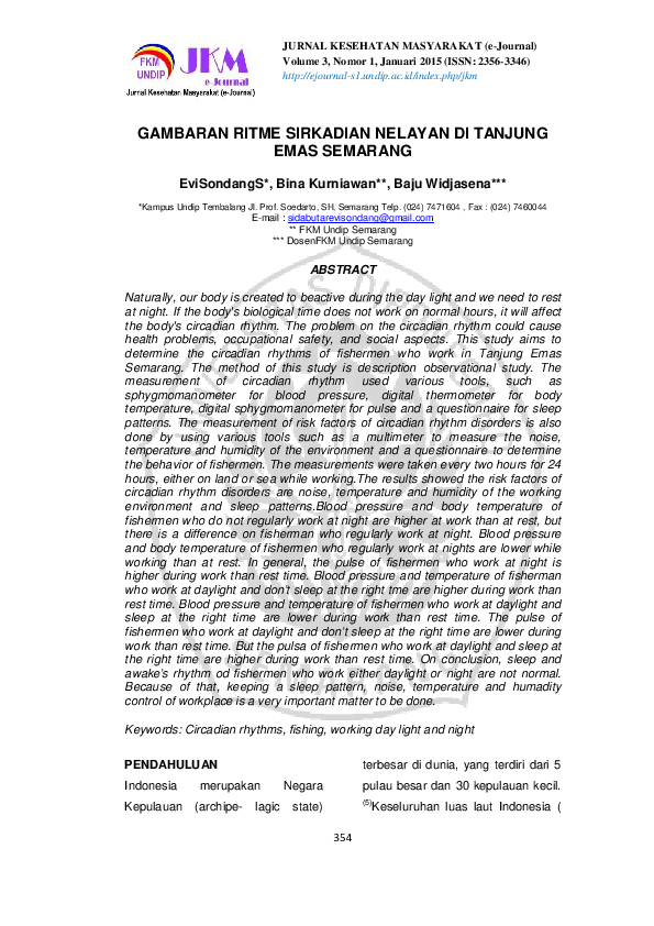 (PDF) Gambaran Ritme Sirkadian Nelayan DI Tanjung Emas Semarang