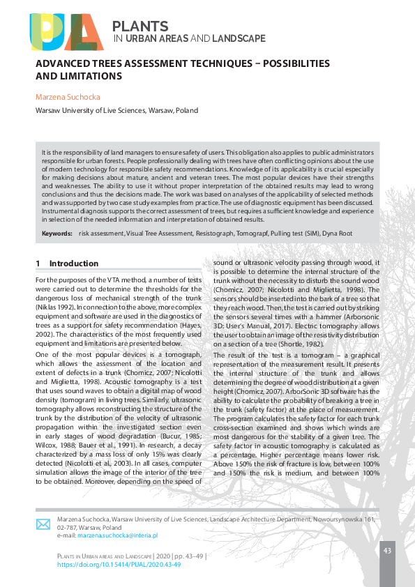 (PDF) Advanced Trees Assessment Techniques – Possibilities and Limitations