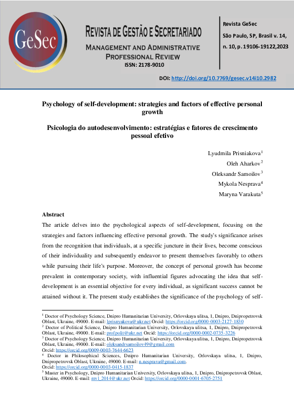 (PDF) Psychology of self-development: strategies and factors of ...