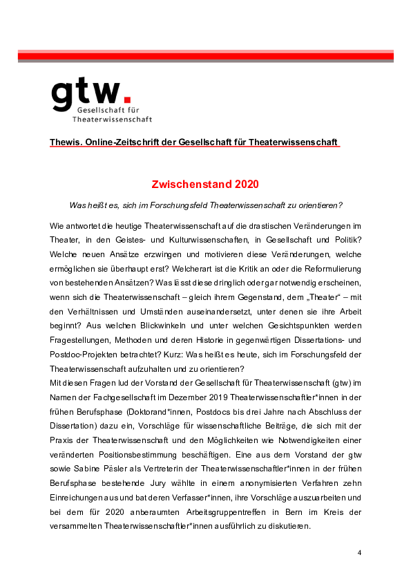 Zwischenstand 2020