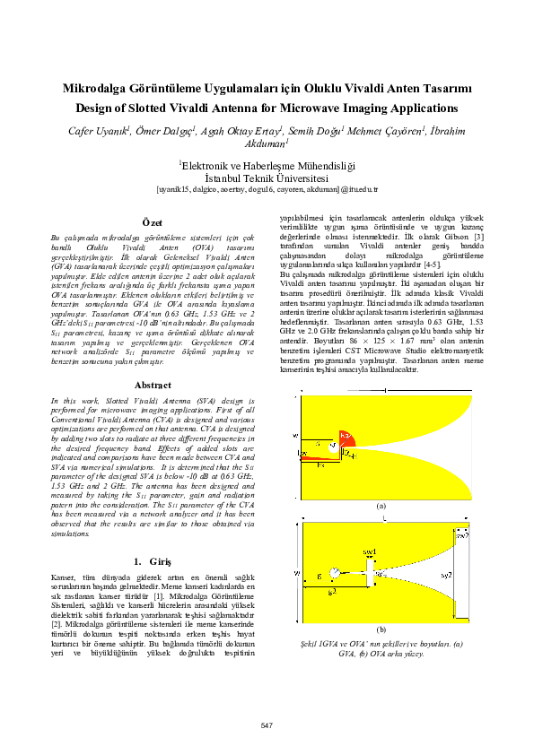 Pdf Design Of Slotted Vivaldi Antenna For Microwave Imaging