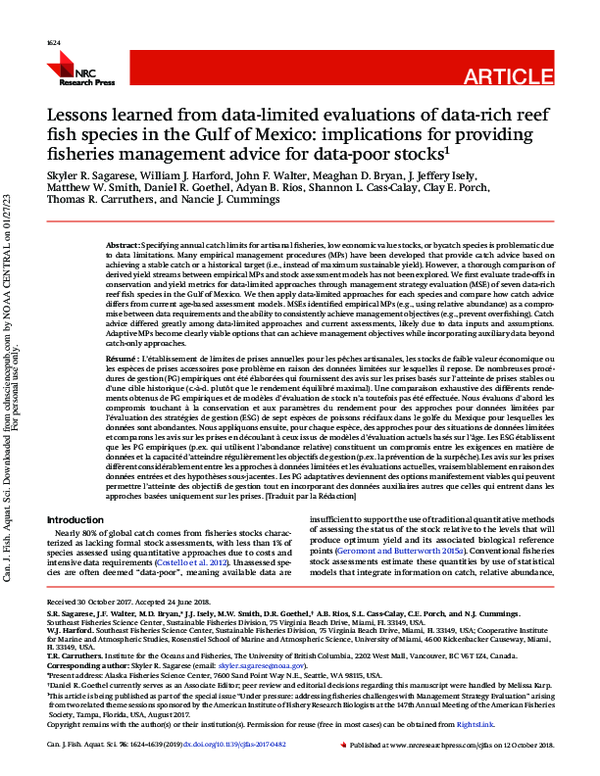 (PDF) Lessons learned from data-limited evaluations of data-rich reef ...