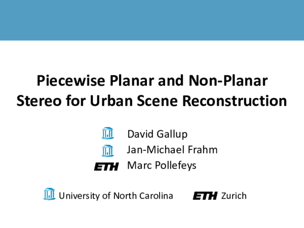 (PDF) Piecewise planar and non-planar stereo for urban scene reconstruction