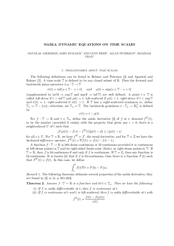 Pdf Nabla Dynamic Equations On Time Scales Hợi Trần