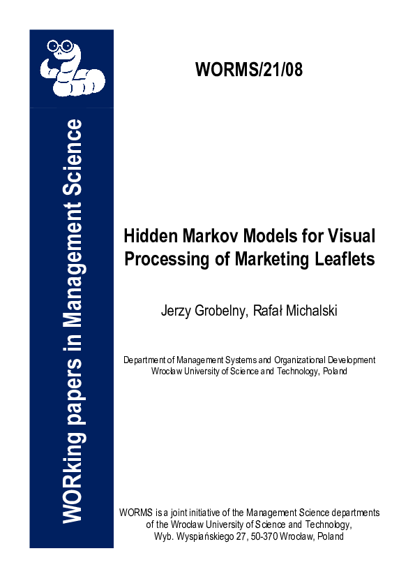 (PDF) Hidden Markov Models for Visual Processing of Marketing Leaflets ...
