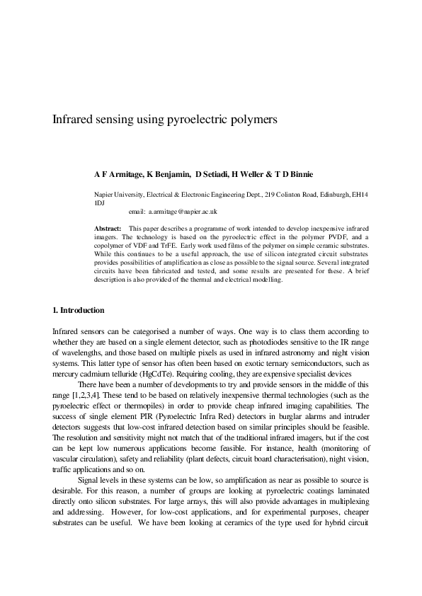 (PDF) Infrared sensing using pyroelectric polymers | Dadi Setiadi ...