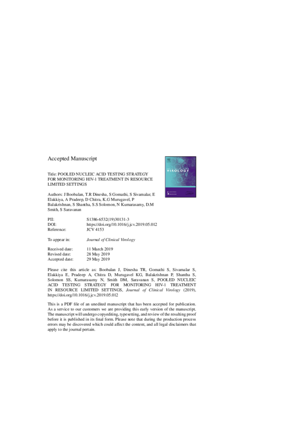(PDF) Pooled nucleic acid testing strategy for monitoring HIV-1 ...