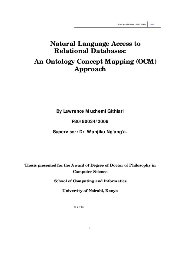(PDF) Natural language access to relational databases:an ontology concept mapping (OCM) approach ...
