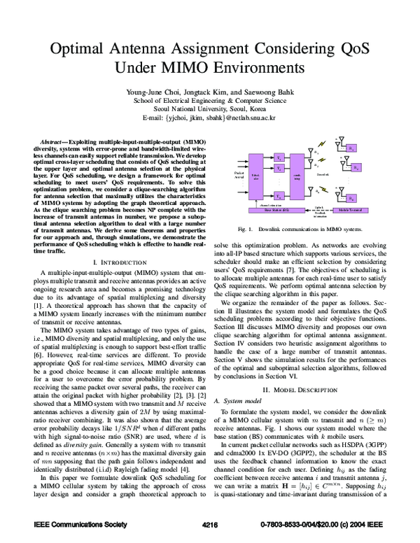 (PDF) Optimal antenna assignment considering QoS under MIMO environments