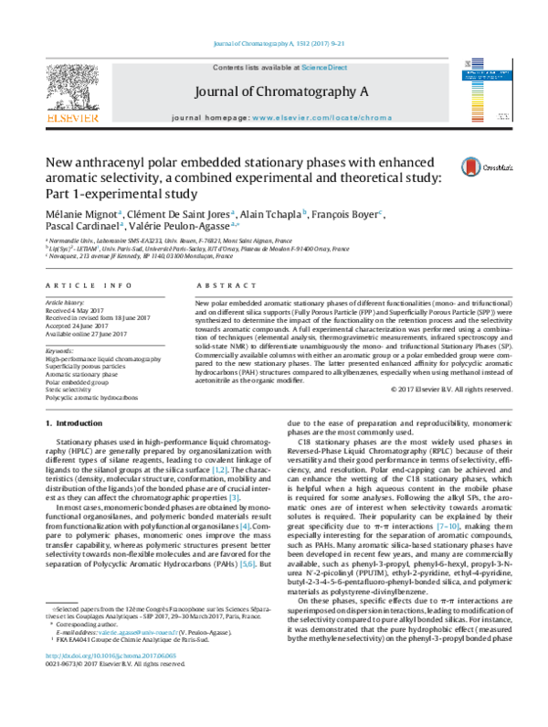 (PDF) New polar-embedded aromatic stationary phases for HPLC