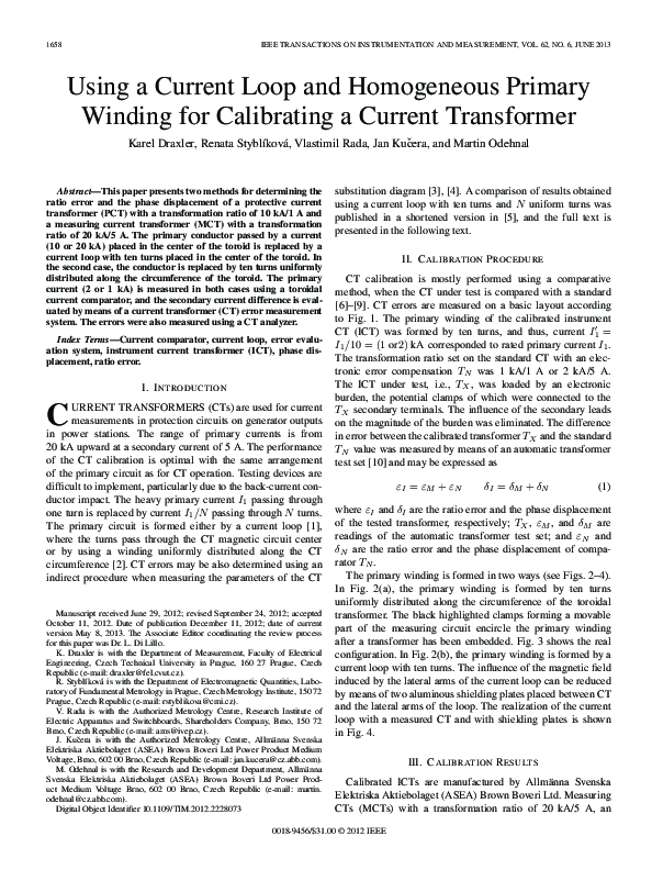 (PDF) Using a Current Loop and Homogeneous Primary Winding for ...