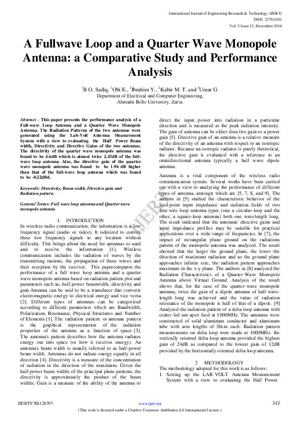 (PDF) A Fullwave Loop and a Quarter Wave Monopole Antenna: a ...