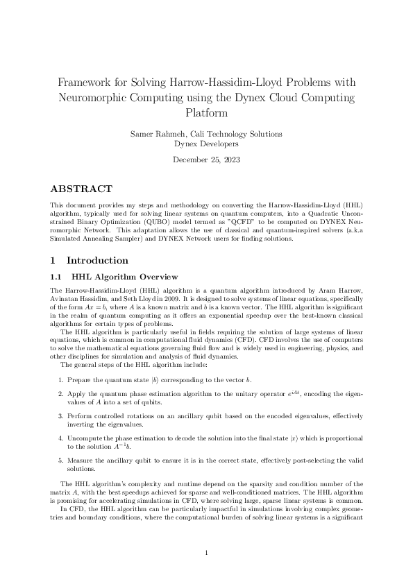 (PDF) Framework for Solving Harrow-Hassidim-Lloyd Problems with Neuromorphic Computing using the ...