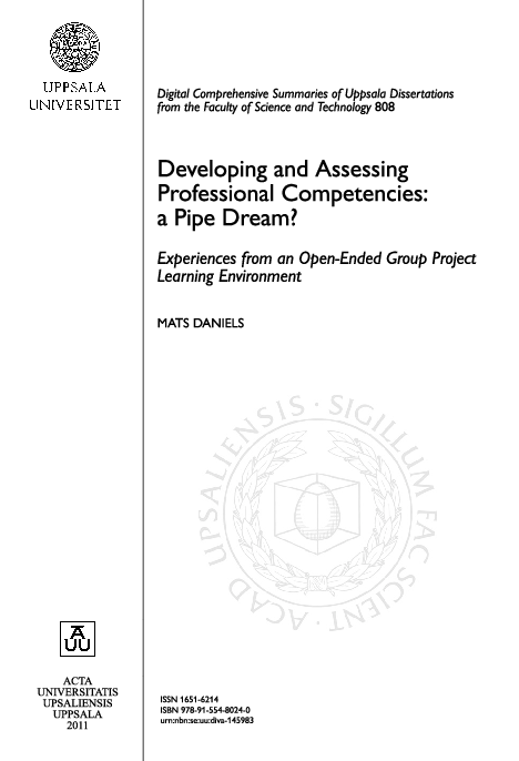 (PDF) Developing and Assessing Professional Competencies: a Pipe Dream?: Experiences from an ...