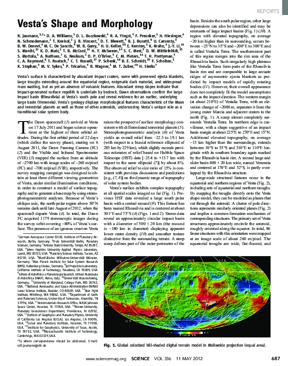 (PDF) Vesta’s Shape and Morphology