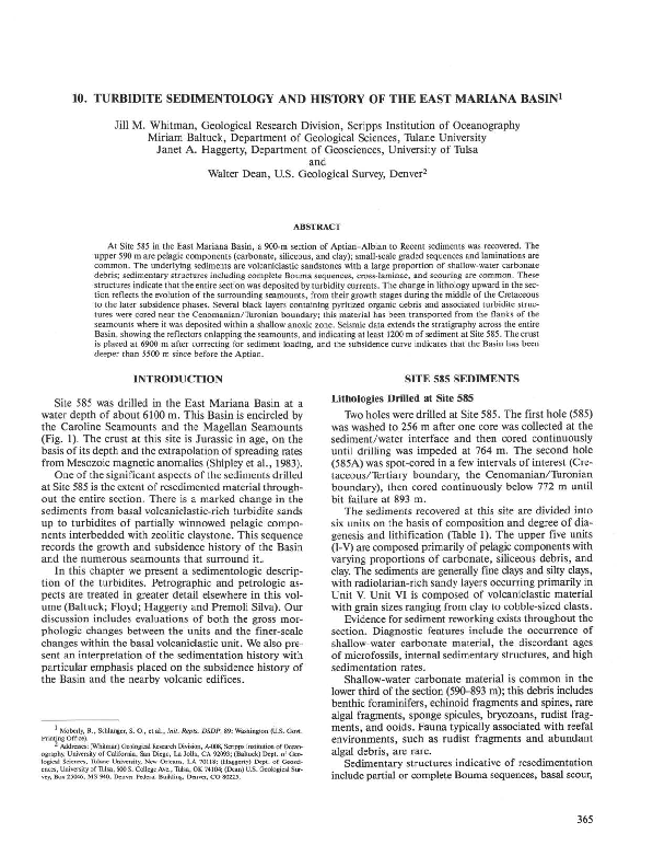 (PDF) Turbidite Sedimentology and History of the East Mariana Basin ...