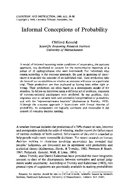 (PDF) Informal Conceptions of Probability