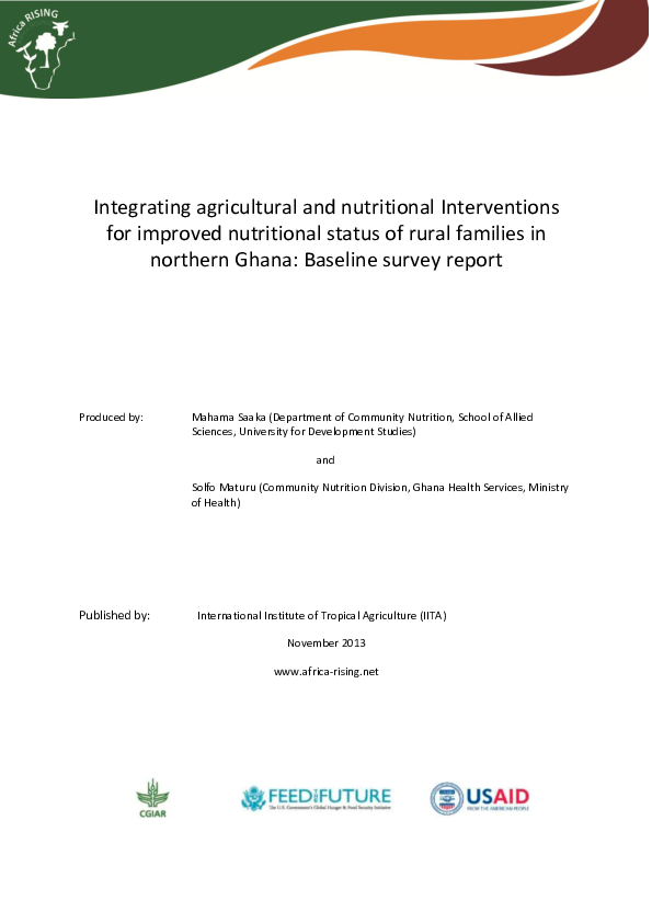 (PDF) Integrating agricultural and nutritional Interventions for ... (PDF) Integrating agricultural and nutritional Interventions for ...