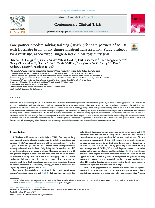 (PDF) Care partner problem solving training (CP-PST) for care partners ...