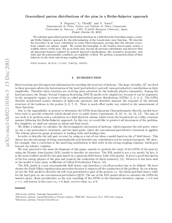 (PDF) Generalized parton distributions of the pion in a Bethe-Salpeter ...