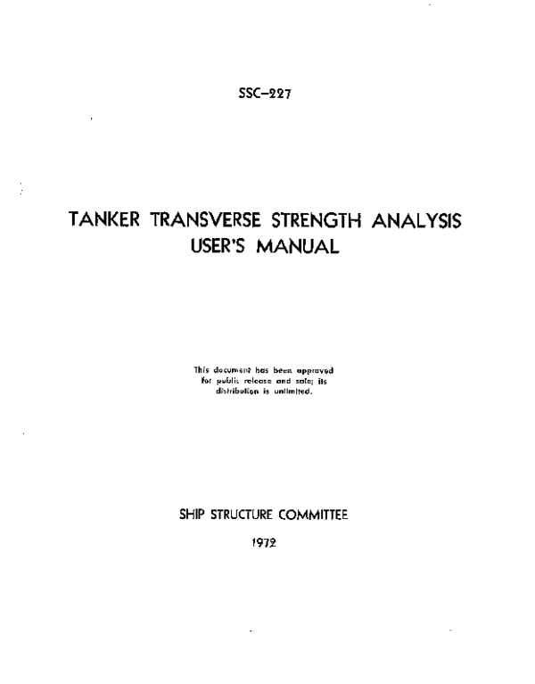 (PDF) Tanker Transverse Strength Analysis--User's Manual