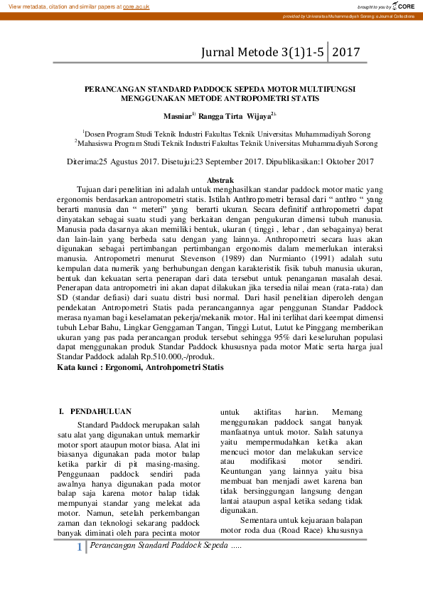 (PDF) Perancangan Standard Paddock Sepeda Motor Multifungsi Menggunakan ...
