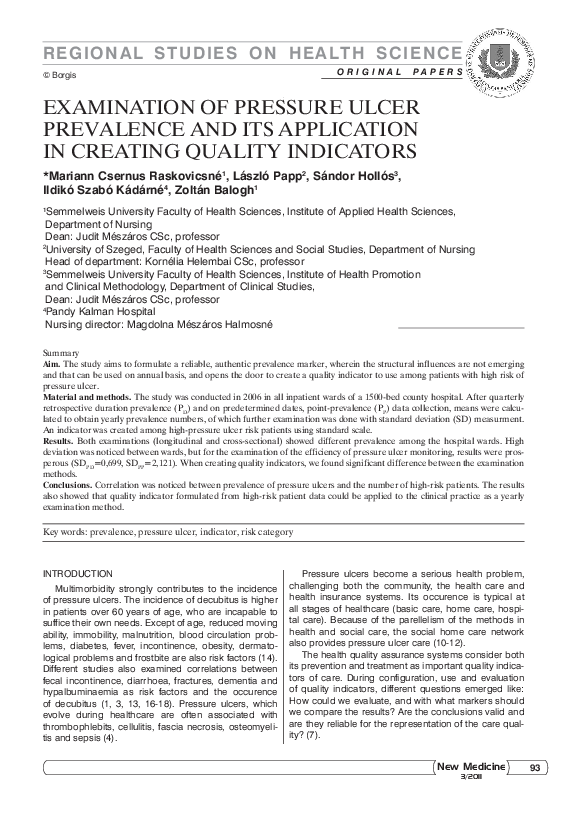 (PDF) Examination of prEssurE ulcEr prEvalEncE and its application in ...