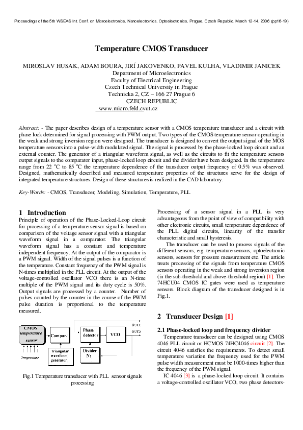 (PDF) Temperature CMOS transducer