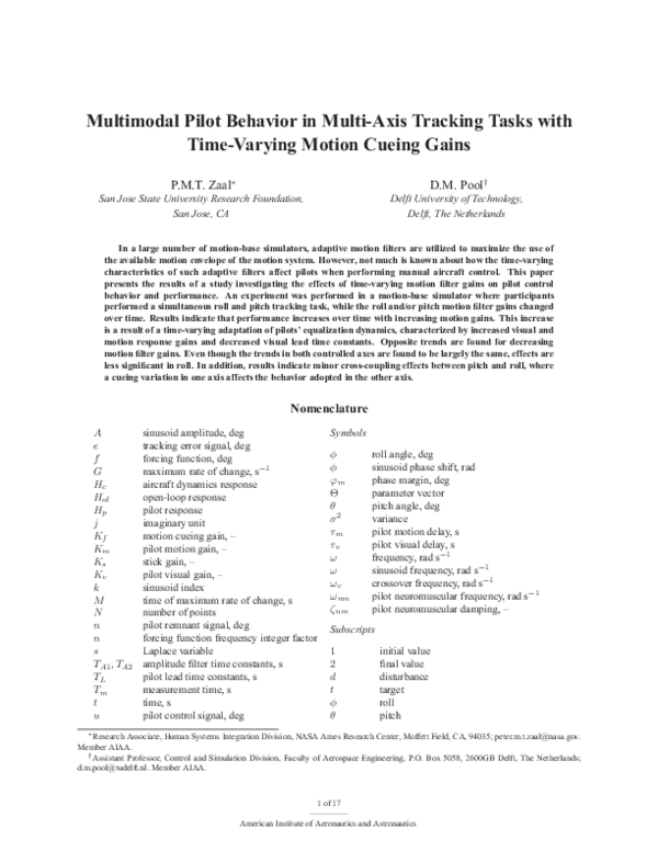 (PDF) Multimodal Pilot Behavior in Multi-Axis Tracking Tasks with Time ...