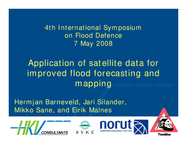 (PDF) Application of satellite data for improved flood forecasting and ...