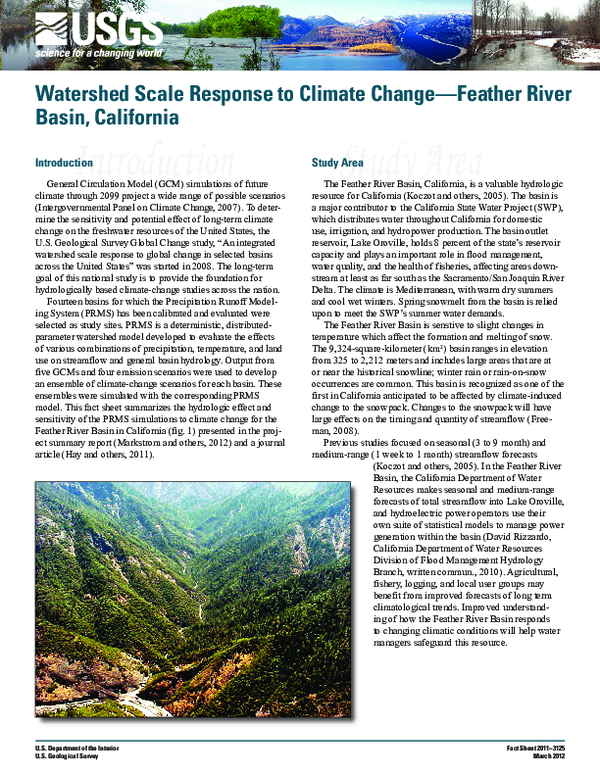 (PDF) Watershed scale response to climate change--Feather River Basin ...