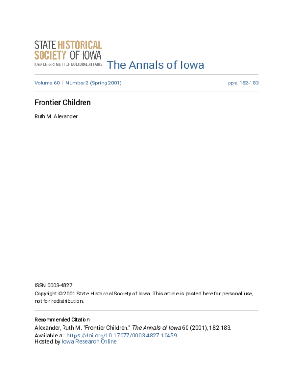 (PDF) Frontier Children