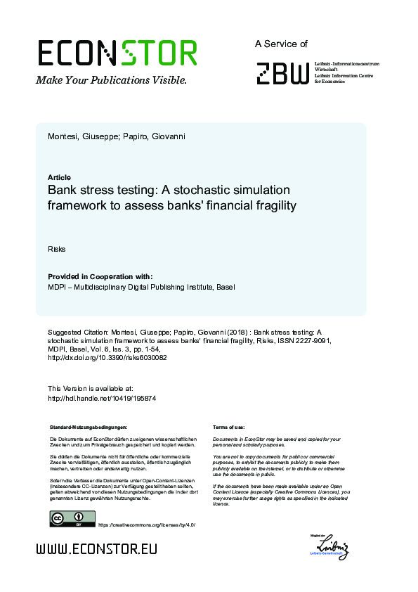 (PDF) Bank Stress Testing: A Stochastic Simulation Framework to Assess ...
