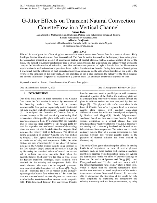 Pdf G Jitter Effects On Transient Natural Convection Couetteflow In A