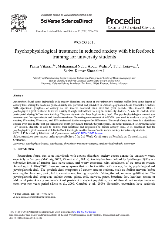 (PDF) Psychophysiological treatment in reduced anxiety with biofeedback ...